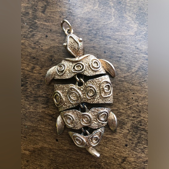 Jewelry | Vintage Jewelry Articulated Jj Turtle Pendant Chain Necklace ...